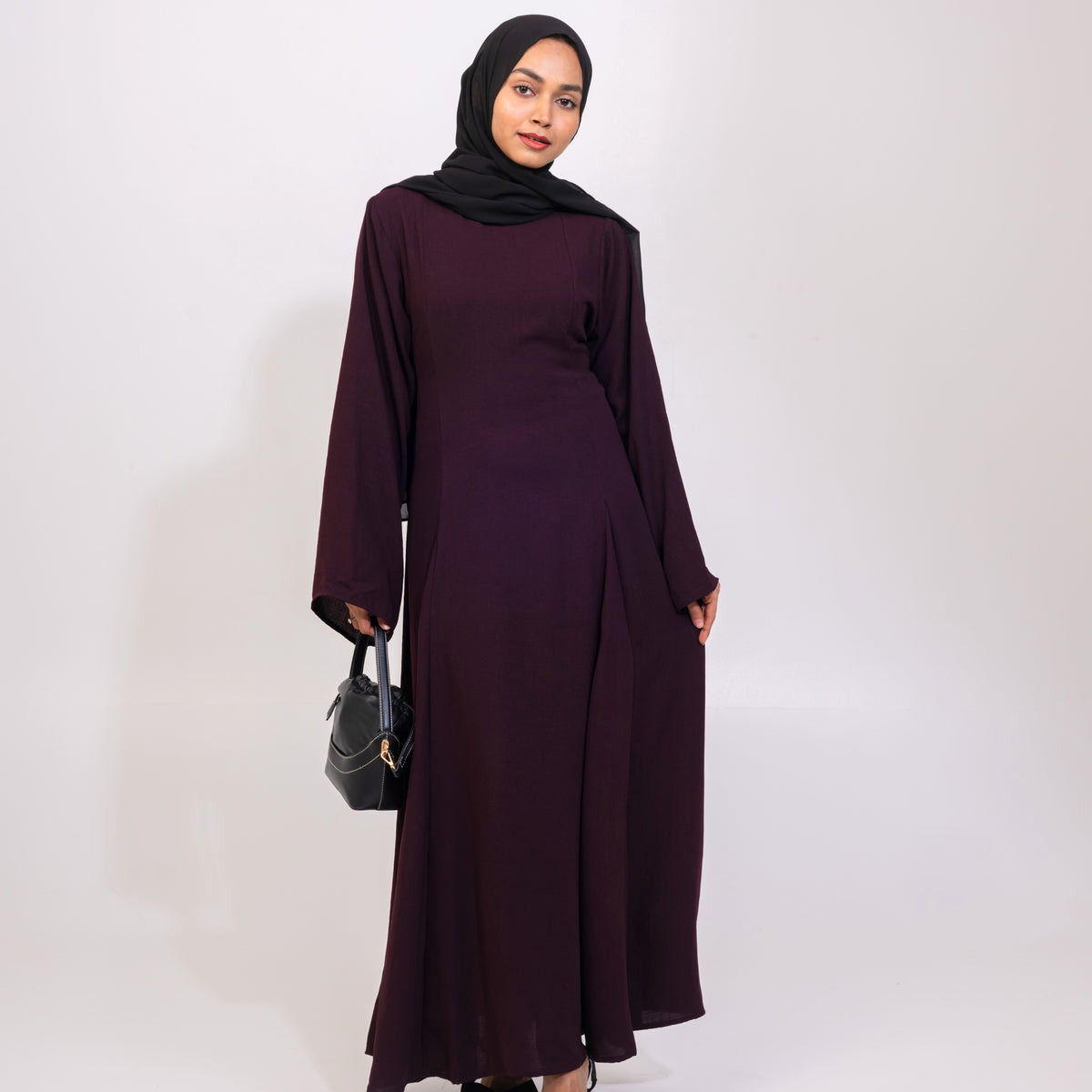 Aidah Tie Back Dress - Wine – MODEST ESSENTIALS US