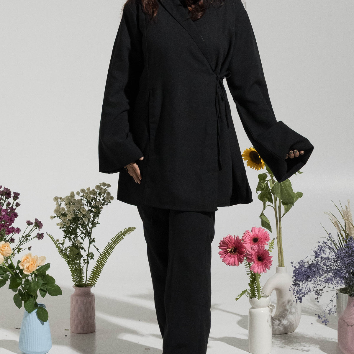 Ella Wrap Co-Ord Set - Black – MODEST ESSENTIALS US